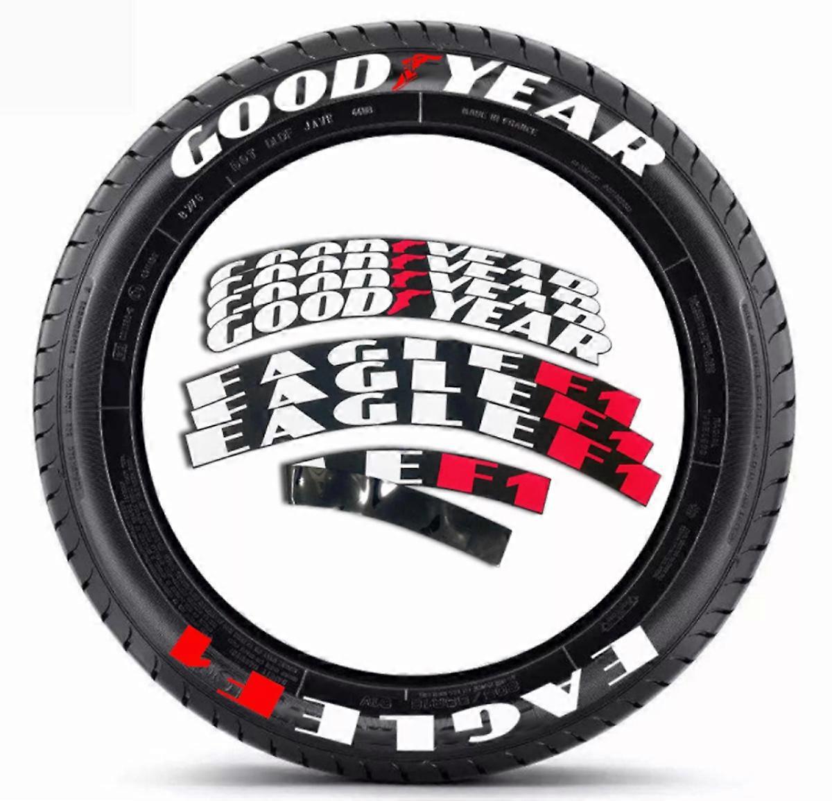 For GOODYEAR EAGLE F1 Rubber Sticker 3D Car Tire Letter Decal ...