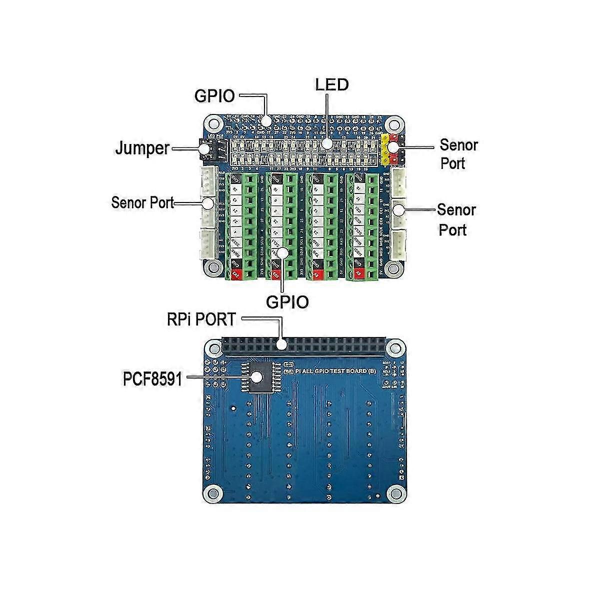 For Gpio Expansion Board Pcf8591 Module Onboard Led Gpio Test Board ...