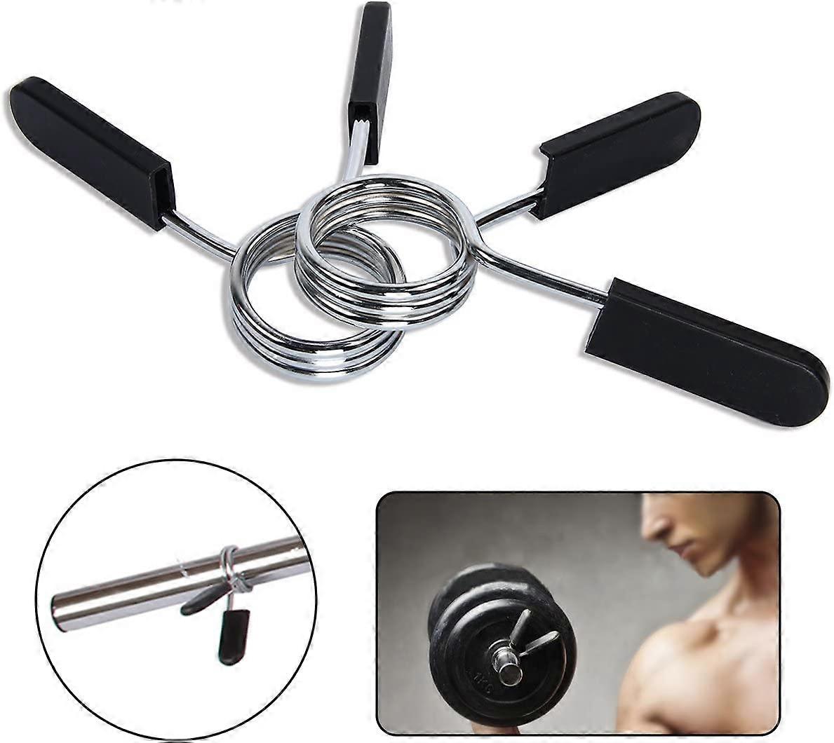 2 Pack 30mm Dumbbell Spring Clasps Dumbbell Spring Collars with Rubber ...