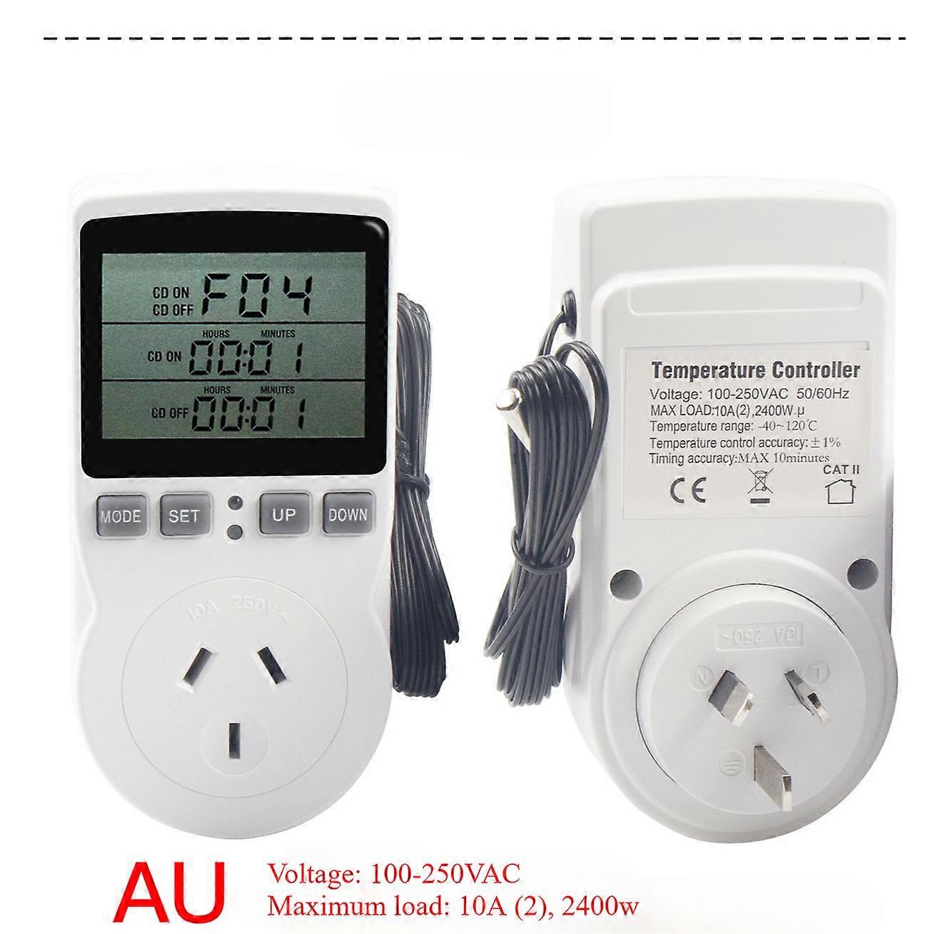 EU, FR, UK, US, AU plug digital timer switch with temperature controller programming socket plug ...