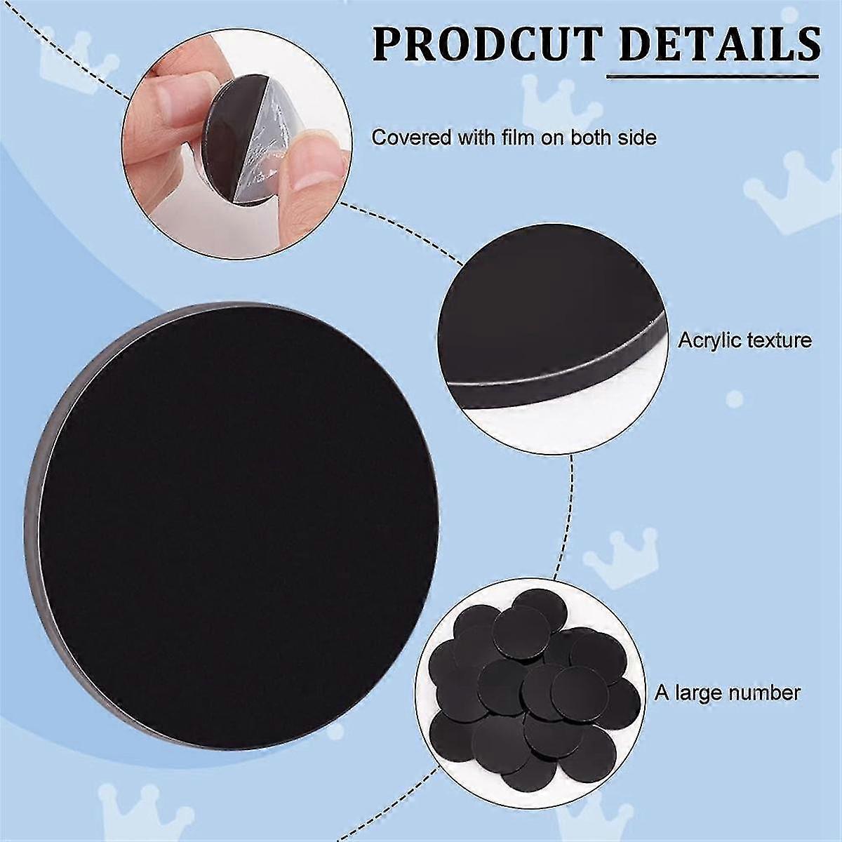 50PCS Black Circles Acrylic Sheet Circular Miniature Bases 3mm Thick ...