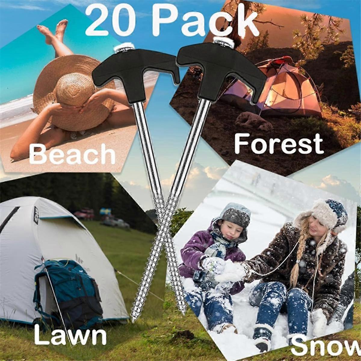 Tält Stake Skruvar Tree Stump Kit Tält Spikar Camping Anti-Rust Ground ...