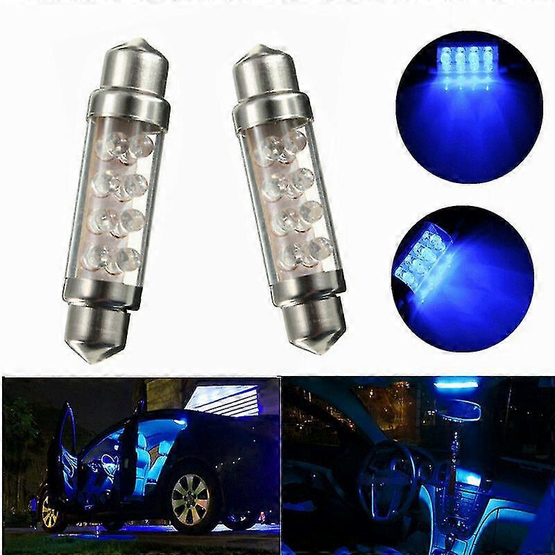 42mm Car Interior 8led Light Bulb Blue Festoon Dome Led Light Bulb Lamp ...