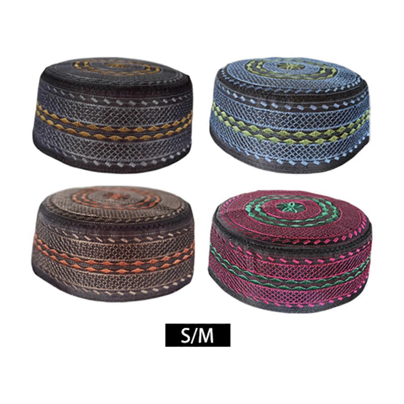 Fashion Muslim Islamic Prayer Hat Indian Hat Topi Kufi Round Caps Eid ...