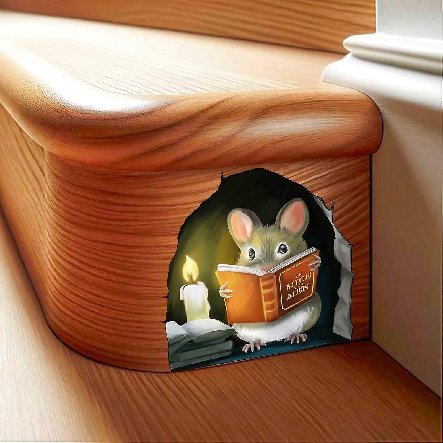 Mouse Reading Book, Wall Decor Sticker Decal, Kids Room, Classroom ...