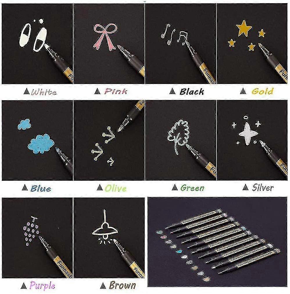 Metal Marker Pens, An Interesting Set Of 10 Color Painting Pens. Art Marker Pens | Fruugo TR