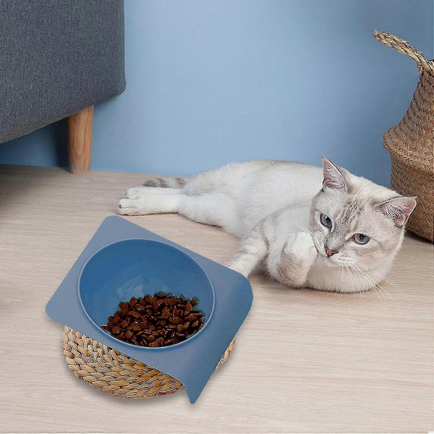 Slanted Cat Bowl, 15 Degree Inclined Single Bowl For Cats, Slanted Food ...