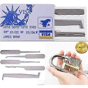 20piece Lock Pick Set, With Transparent Practice Padlock, Pick Lock Kit ...