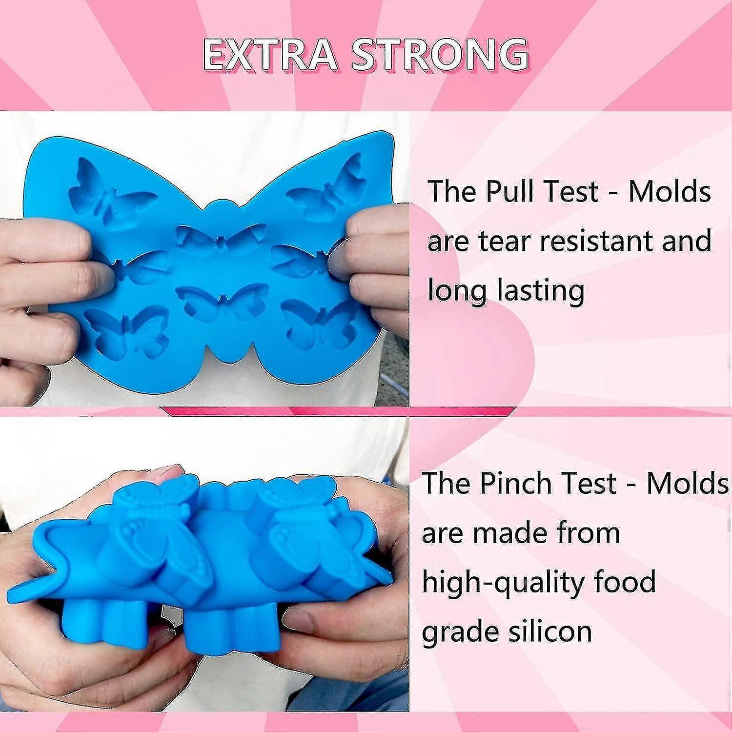 2 Pcs Butterfly Mold Silicone Butterfly Shape Butterfly Ice Cube Tray ...