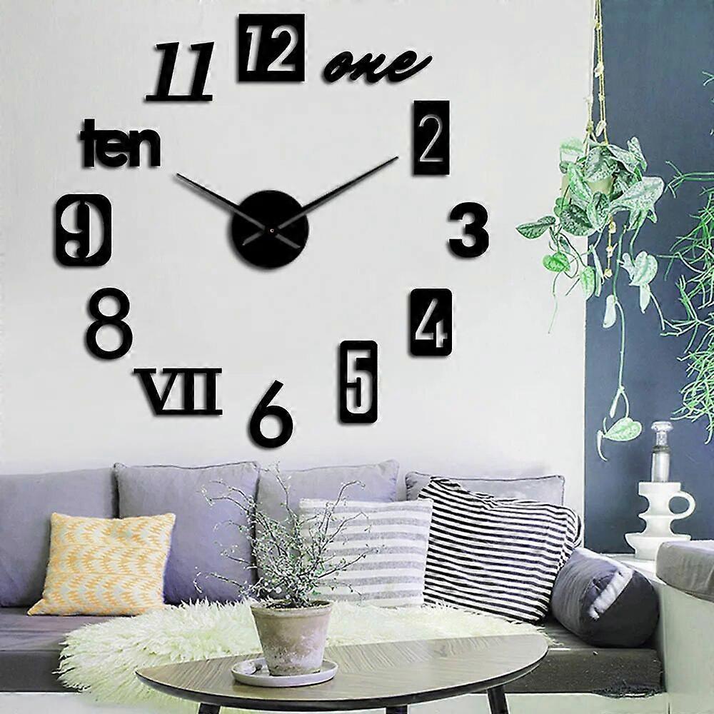 Different Types of Numbers 3D DIY Mute Clock Watch Self Adhesive ...