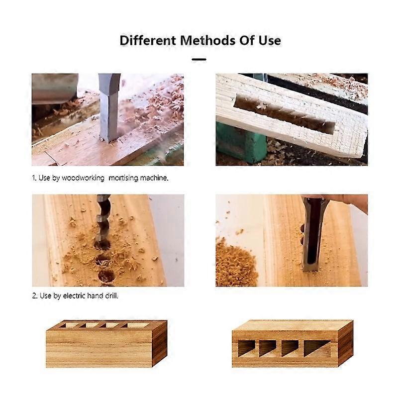Square Hole Drill 64-25mm Auger Mortising Chisel Drill Set Wood ...