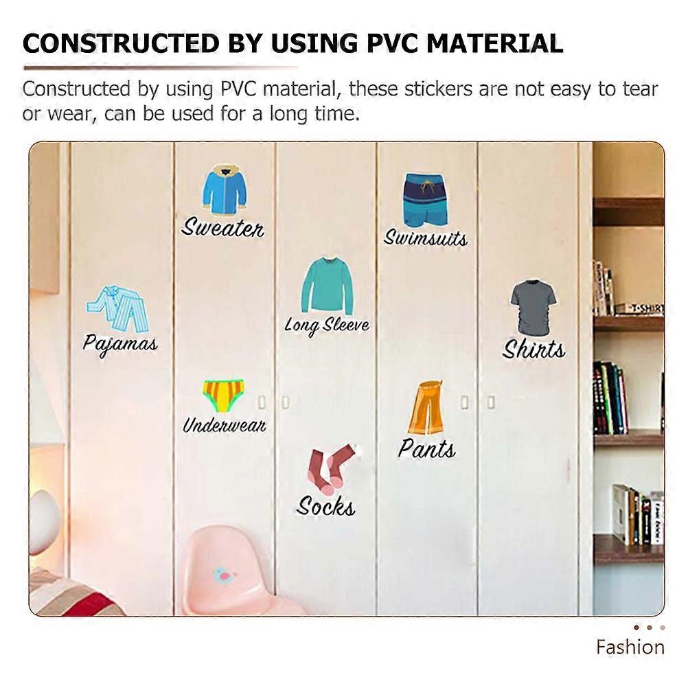 3 Sheets Dresser Clothing Decals Clothing Labels Wardrobe Sort Labels ...