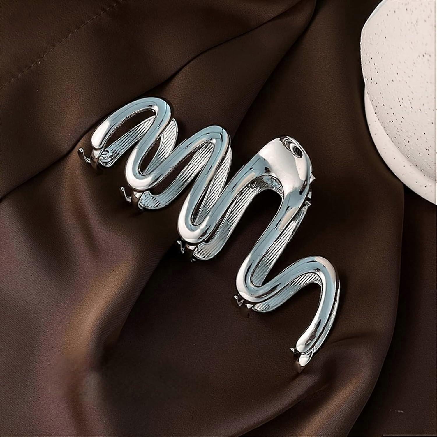 4 Pcs Large Hair Claw Clips for Thick Hair claw silver Metal Strong ...