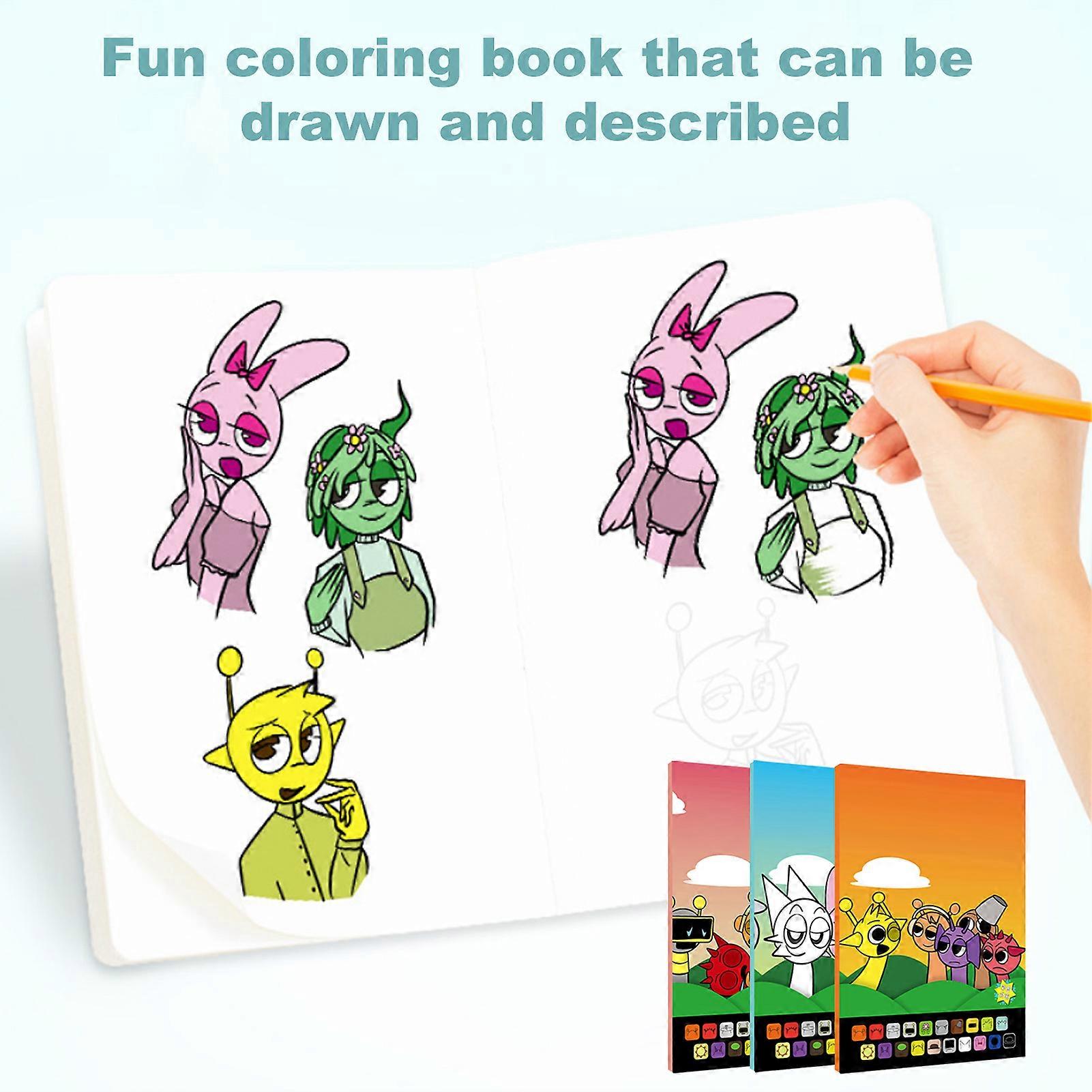 Sprunki Handwriting Book,Children's Coloring Books,Tracing Book, line ...