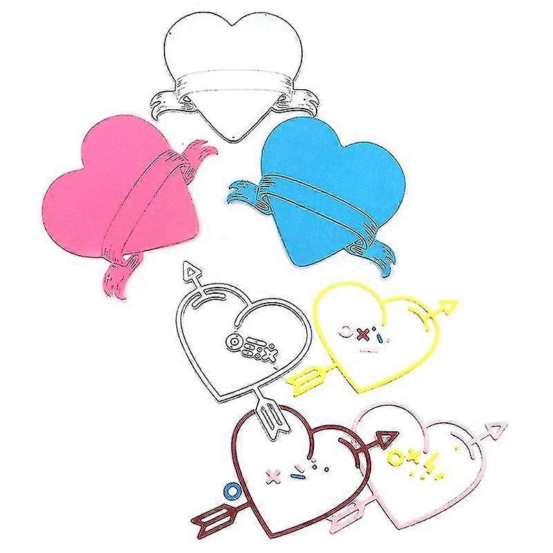 2 Pieces Cutting Dies Heart Cutting Dies Love Heart Embossing Stencils ...