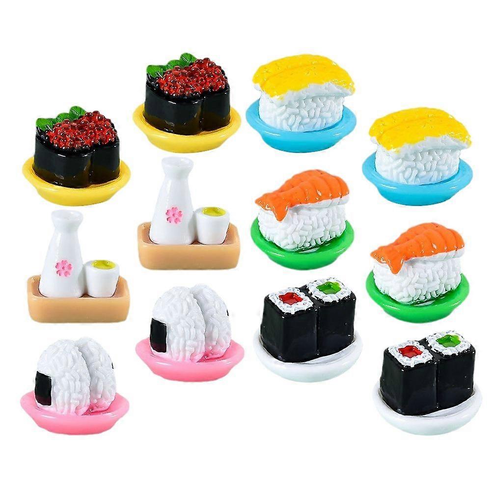 12pcs Artificial Sushi Sashimi Model Fake Food Realistic Sushi Japanese ...