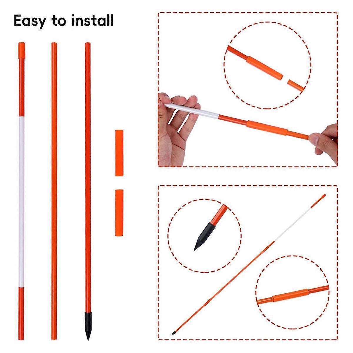 30pcs Reflective Driveway Markers 48 Inch Hi-Visibility Safety Snow ...