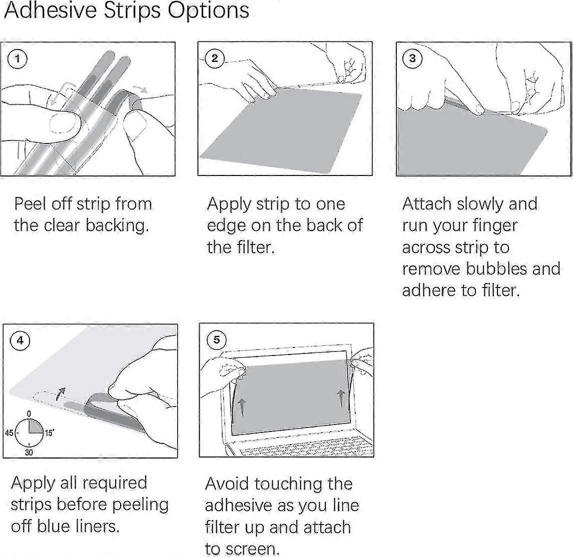 Privacy Filter Adhesive Strips And Slide Mount Tabs For Computer ...