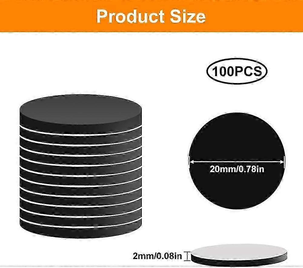 100 Pieces 20mm Round Magnet Sticker, Strong Adhesive Round Magnet ...