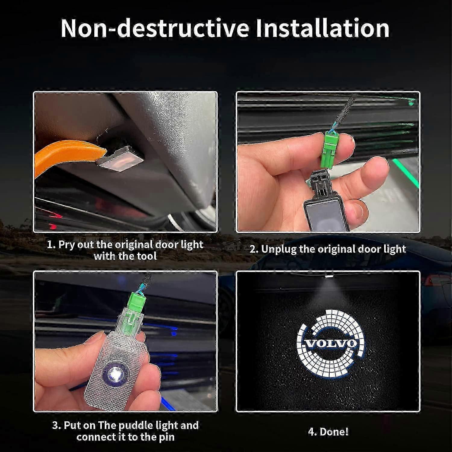 Car Doors Puddle Lights For Volvo Xc90 Xc60 Xc40 S90 S60 V90 V60 Car ...