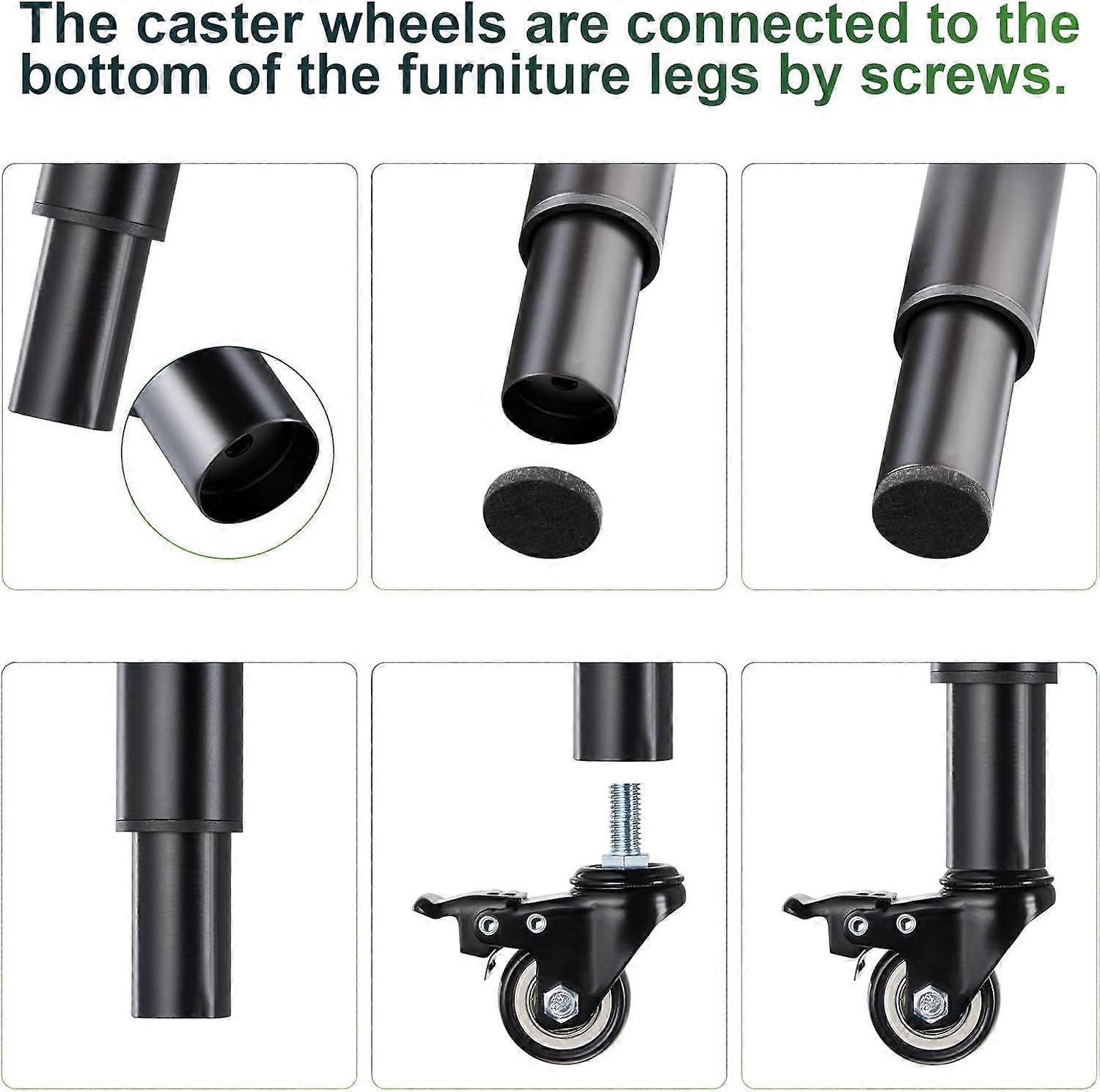 Metal Furniture Legs with Casters,Adjustable Couch Legs Movable Coffee ...