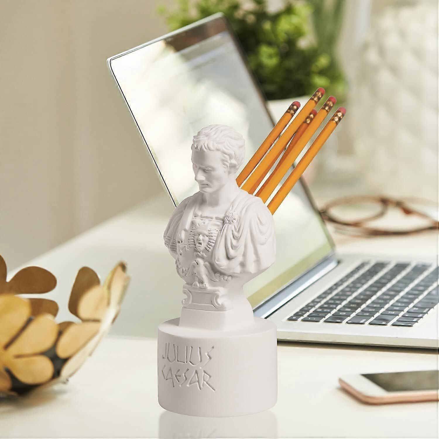 Resin Julius Caesar Statue Pen Holder Pen Display Stand Stationery Storage Rack Ornaments ...
