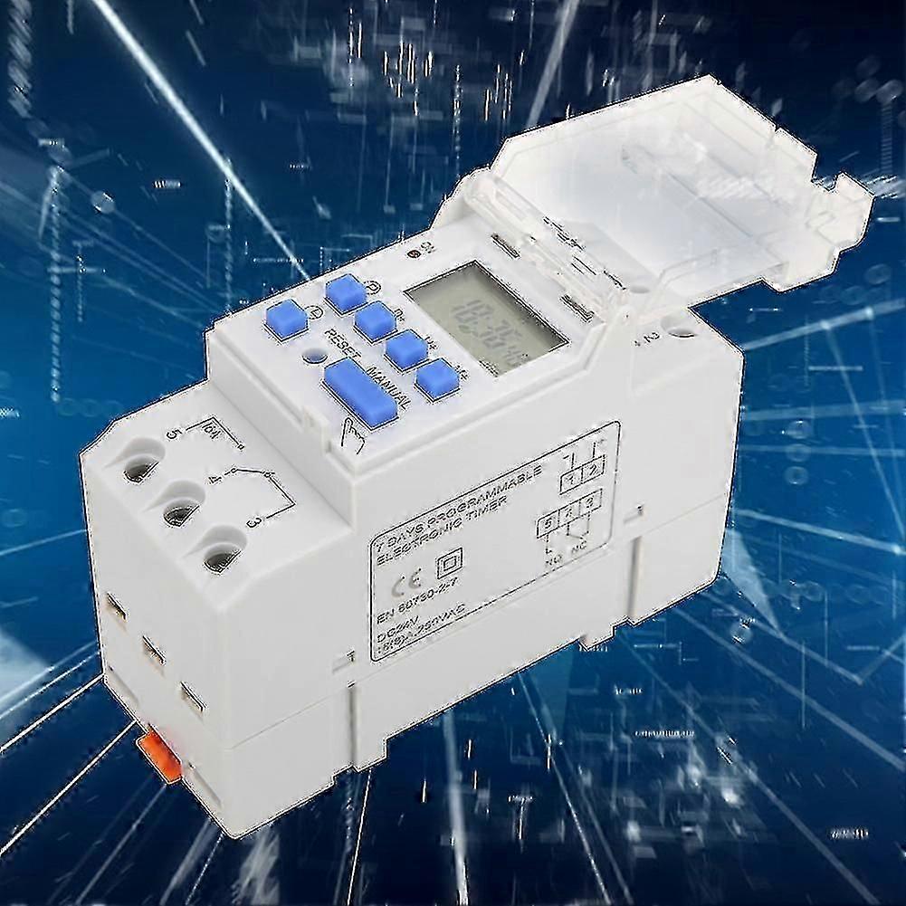 Programmable 7-Day Timer Switch with LCD Display for 24V DC 16A ...