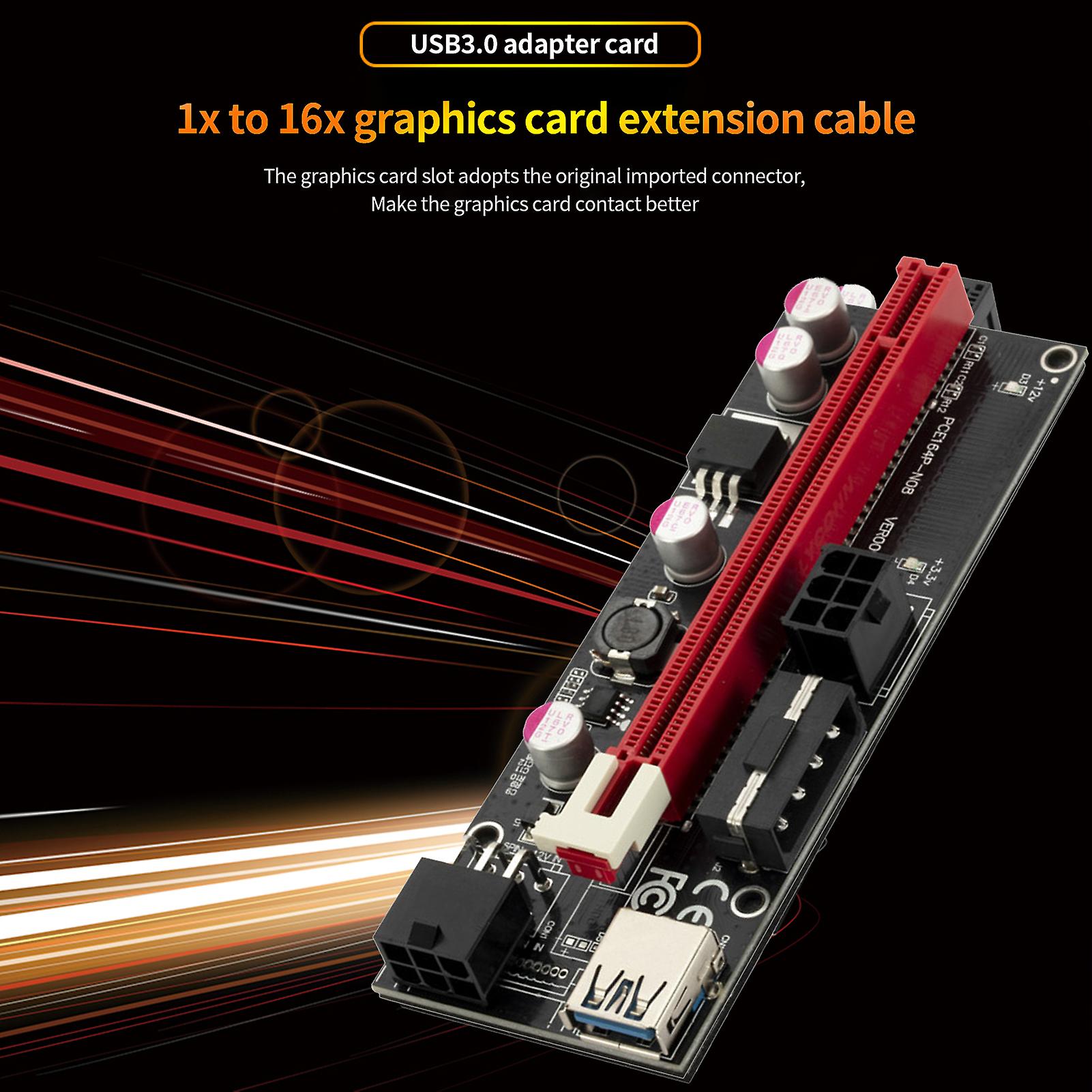 Riser Card Good Conductivity Efficient PCB VER009S USB 3.0 1X to 16X ...