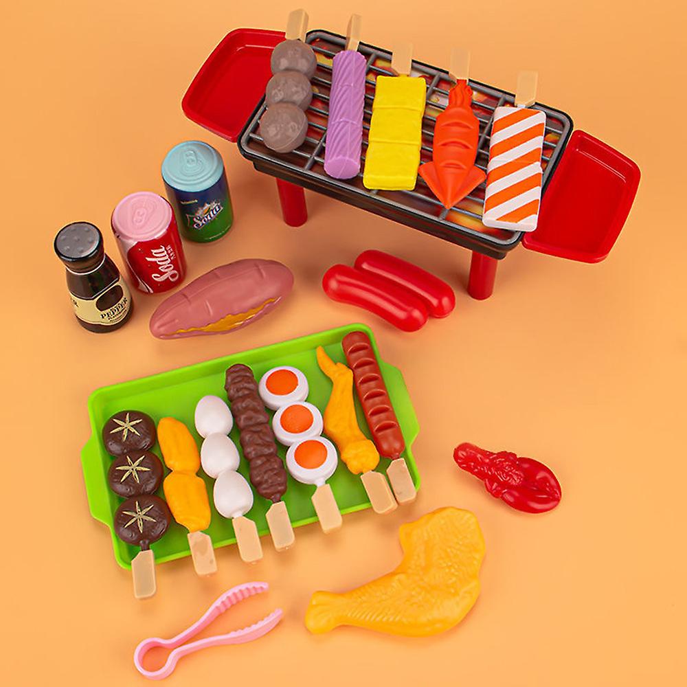 Play Food Toy Set Kids Barbecue Preparing Toy Kitchens with Cooking ...