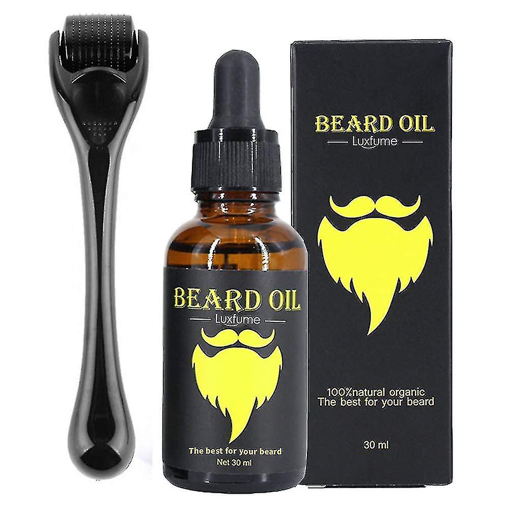 Beard Growth Kit, Beard Derma Roller 0.3mm, Beard Oil For Facial Hair ...