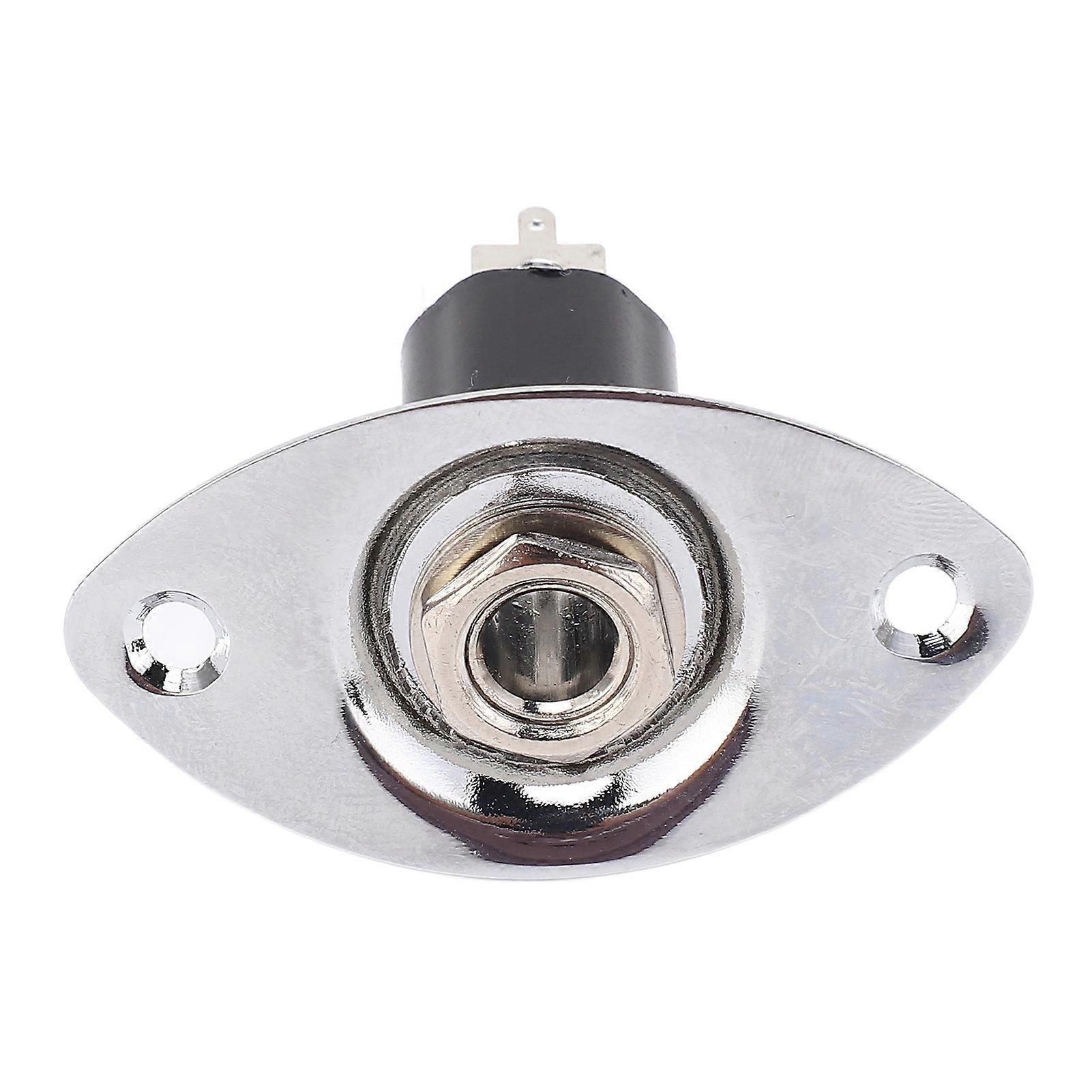 6.35mm Electric Guitar Jack Plate Metal Oval Shaped Noise Reduction ...