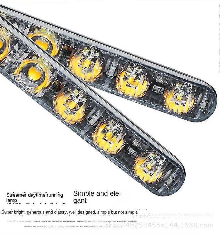2PCS DRL LED Daytime Running Light Double Color light White/Amber ...