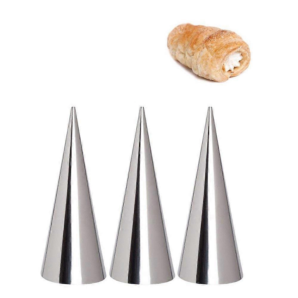 12PCS Stainless Steel Baking Cones DIY Pastry Cream Horn Moulds Conical ...