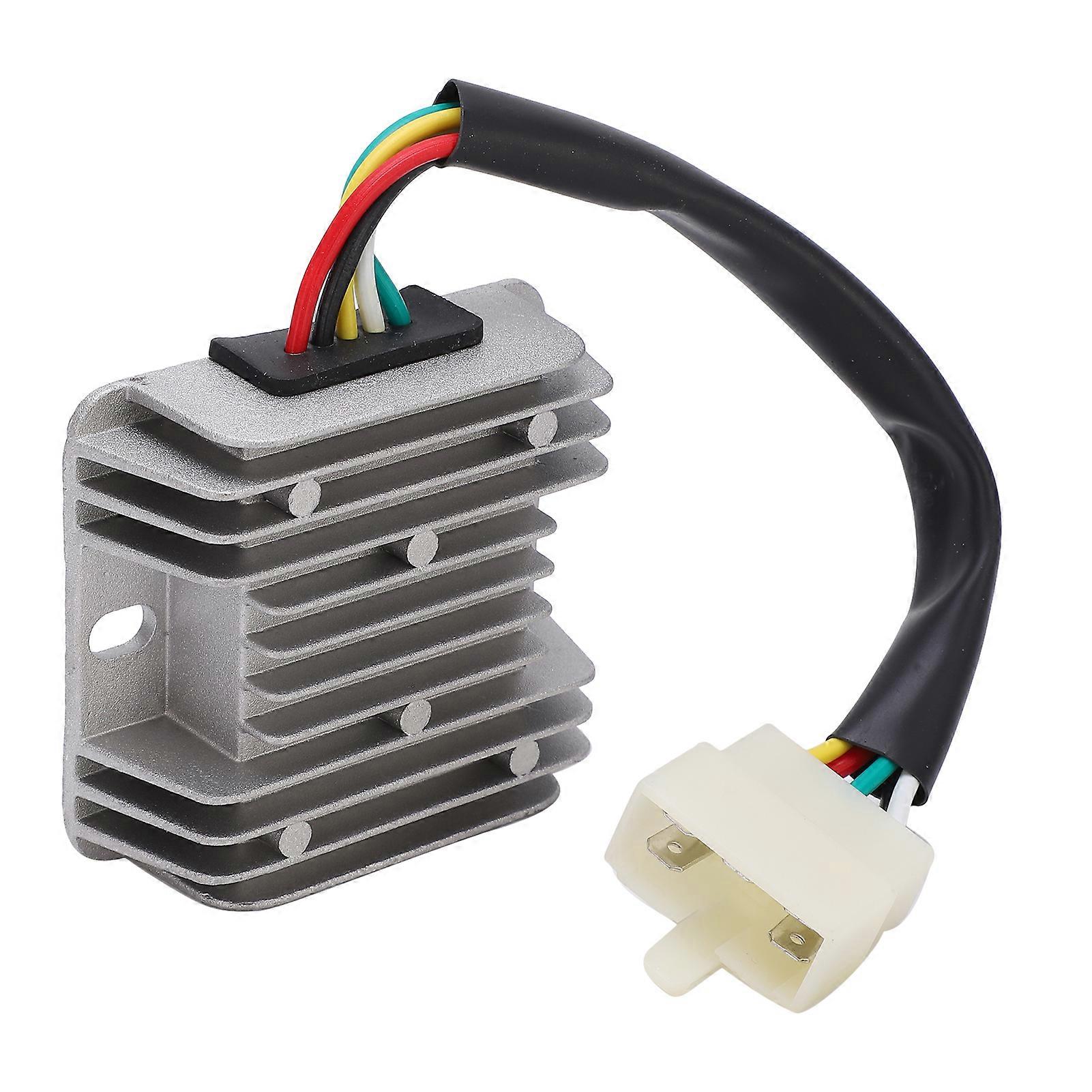 5 Wire Motorcycle Voltage Regulator Rectifier Flat Head Male Plug for ...