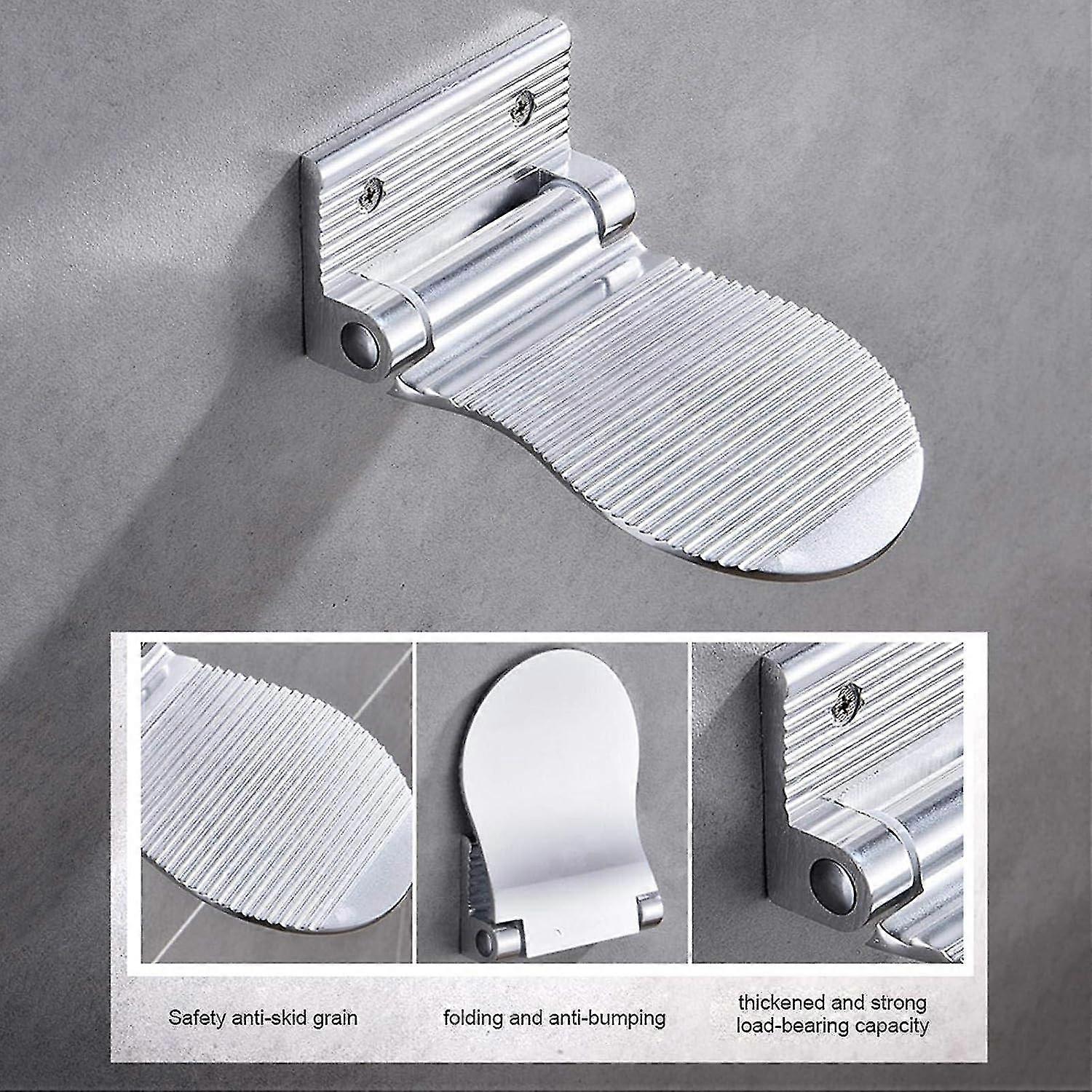 Shower Foot Rest, Folding Up Bathroom Foot Rest Non-Slip Shower Shaving ...