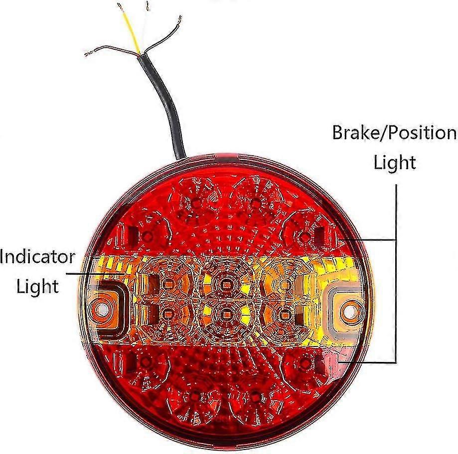 2pcs 12/24v Led Round Light Trailer Tail Light Hamburg Lighting For ...