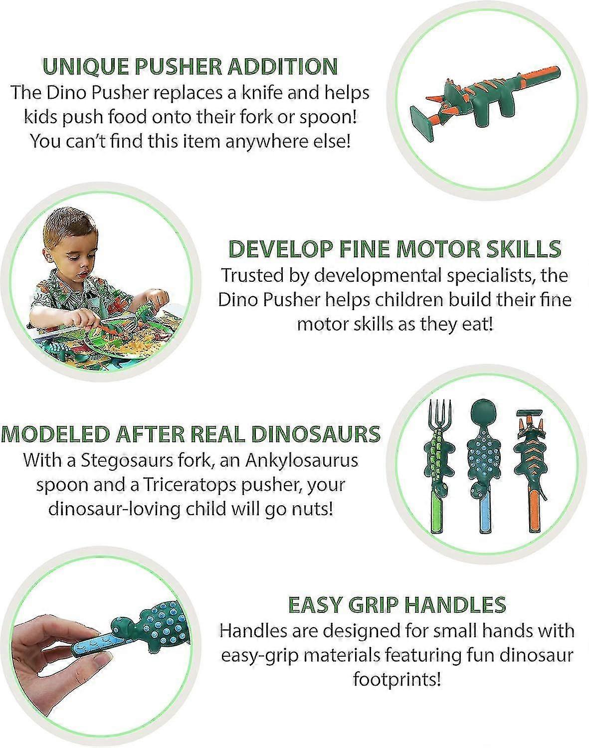 3pcs Dinosaur Shaped Tableware Set, Three Sets Of Forks, Spoons And ...