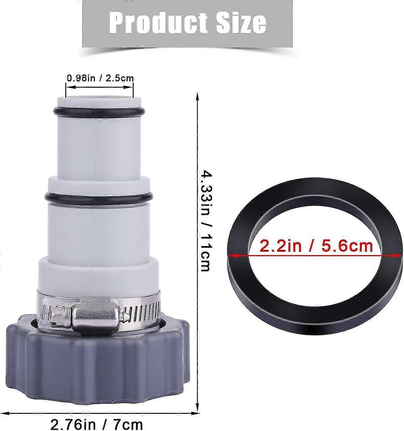 32 to 38mm Pool A Hose Adapter with Clamp for Threaded Connection Pumps ...