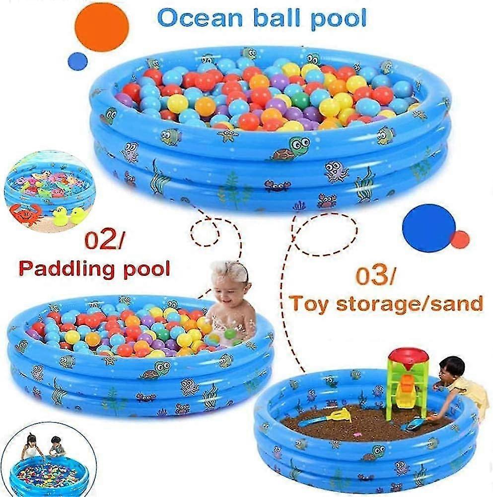 Children's Pool,blueround Inflatable Pool,100x35cm Inflatable Paddling ...