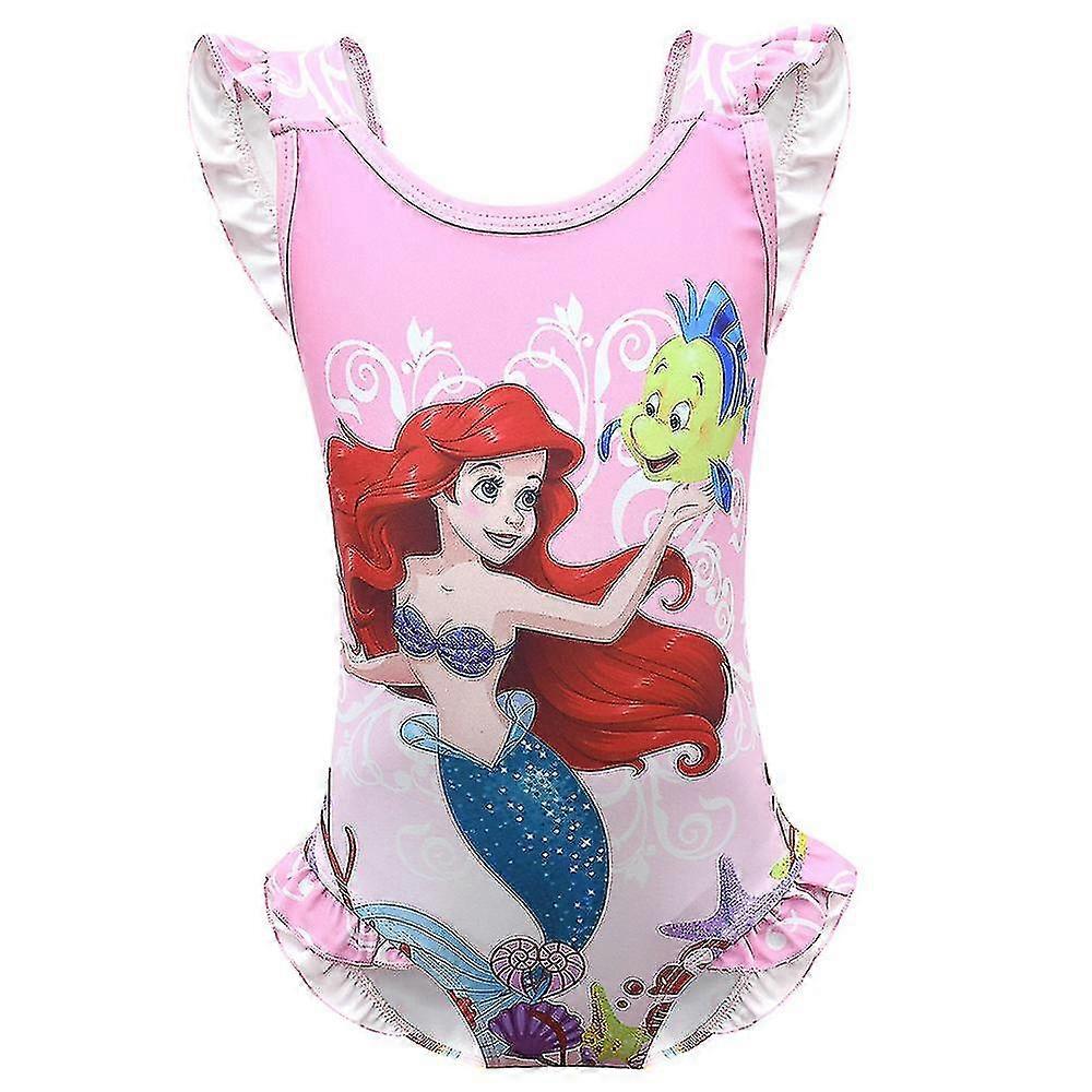 Girls Kids Cartoon Mermaid Princess Ariel Swimwear Bikini One-piece ...
