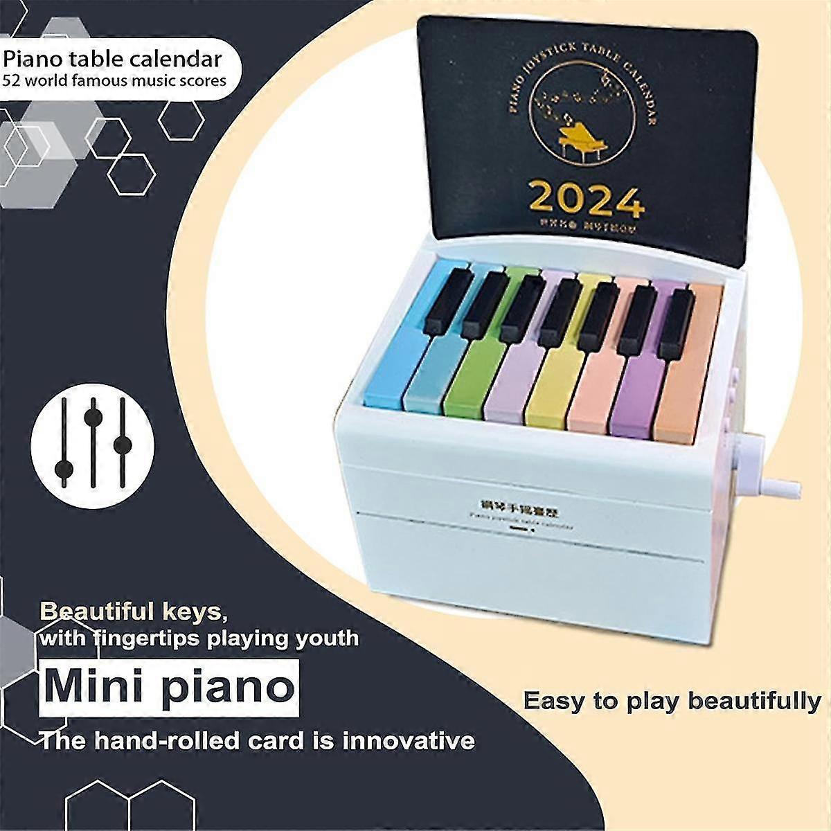 Playable Piano Desk Calendar for 2024, Timer Calendar for 2024, 3D ...