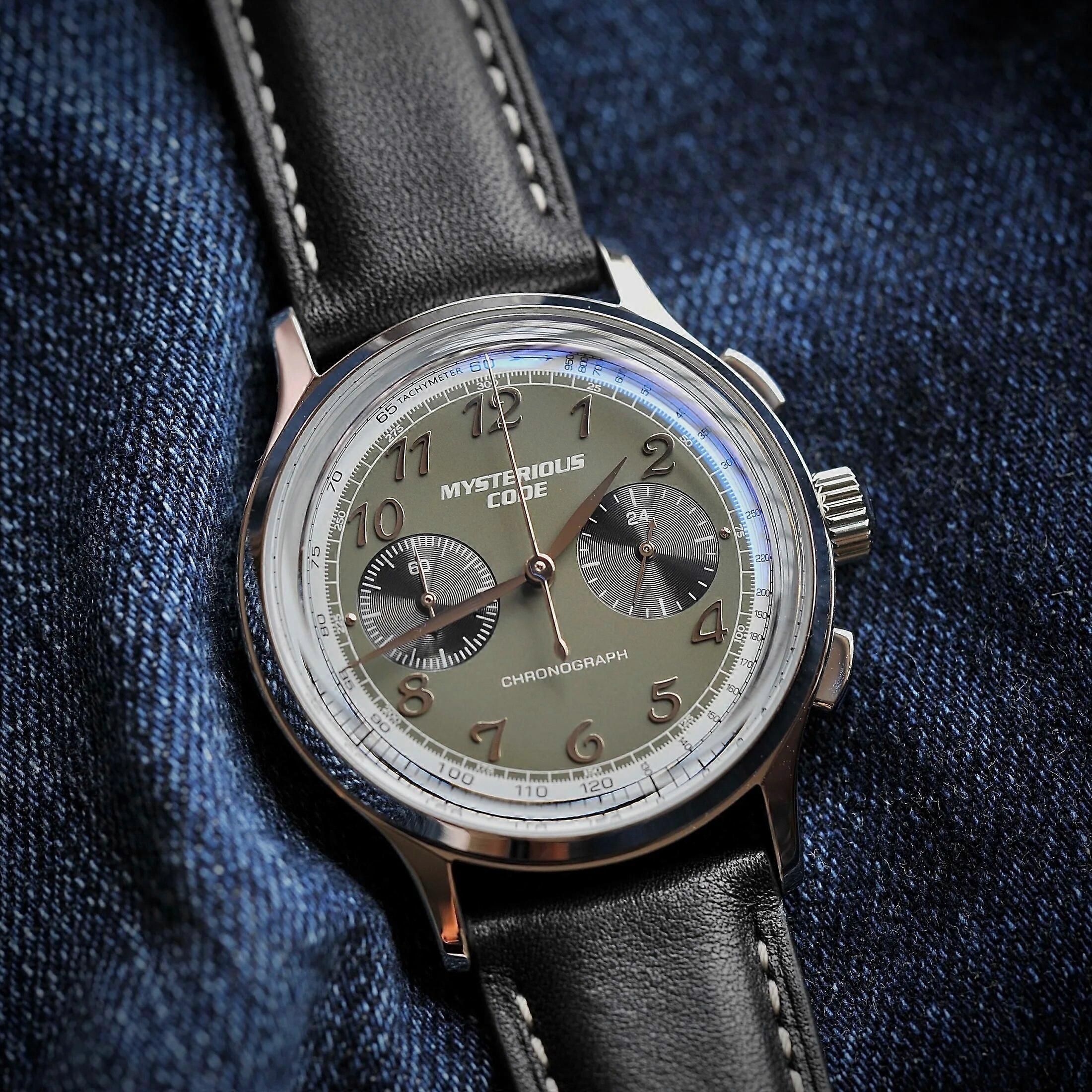 MYSTERIOUSCODE Homage Watch for Men Japan VK64 Chronograph Clock Curve ...