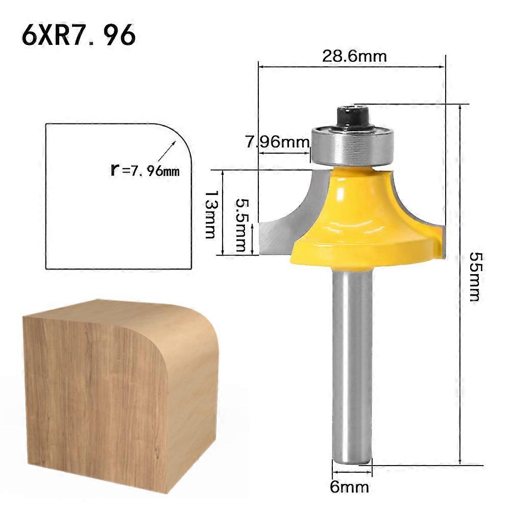 4 Pcs 6 mm Shank Round Over Cutter Bits,Rounding Cutter Standard Cutter ...