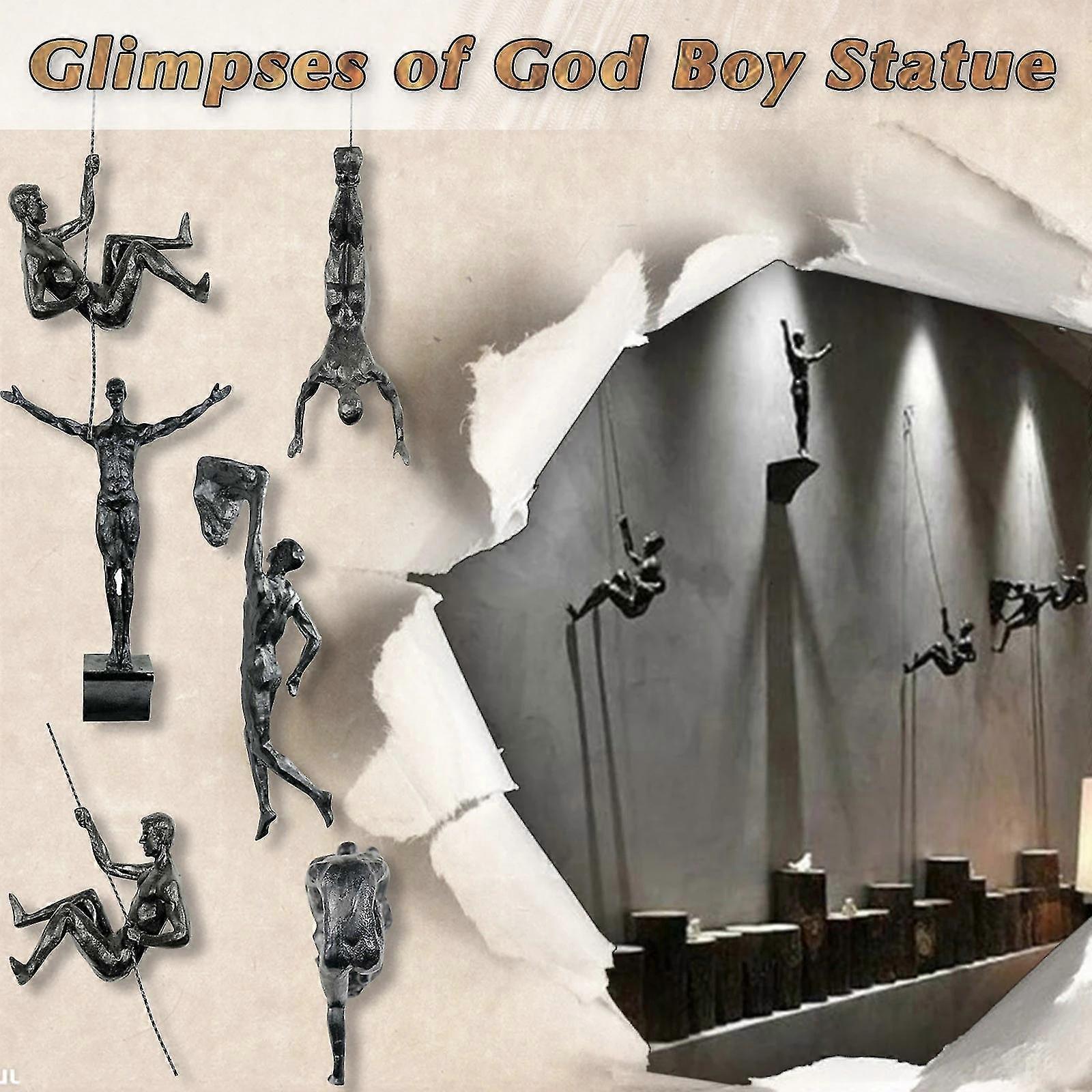 Rock Climbing Character Sculpture Wall Hanging Background Wall Outdoor ...