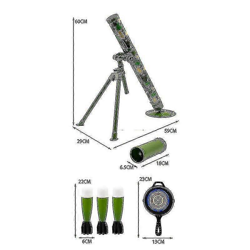 Foam Mortar Launcher With Target Board & 3 X Soft Simulation Rocket For ...