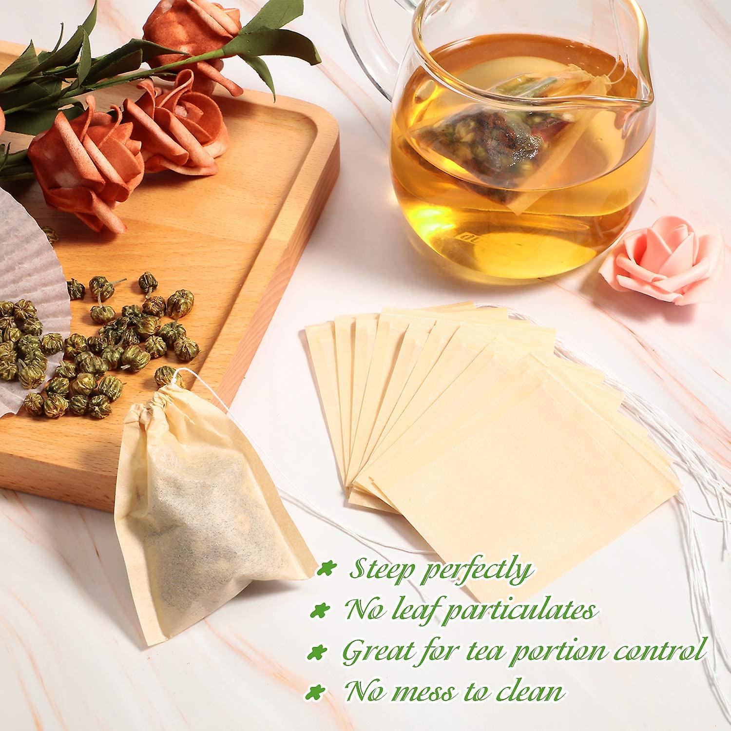 400 Pieces Tea Filter Bags Disposable Tea Infuser With Drawstring Safe ...