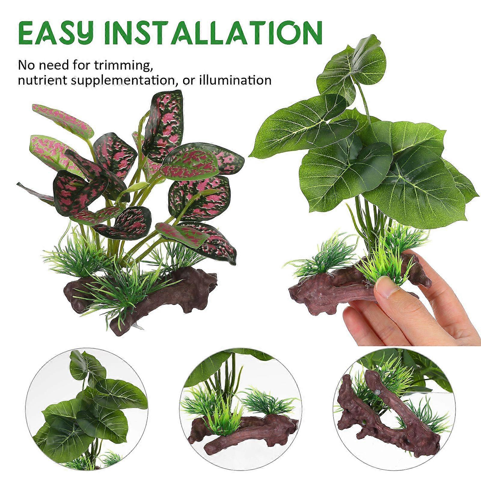 2pcs Artificial Aquarium Plants Faux Water Plants Fish Tank Plants ...