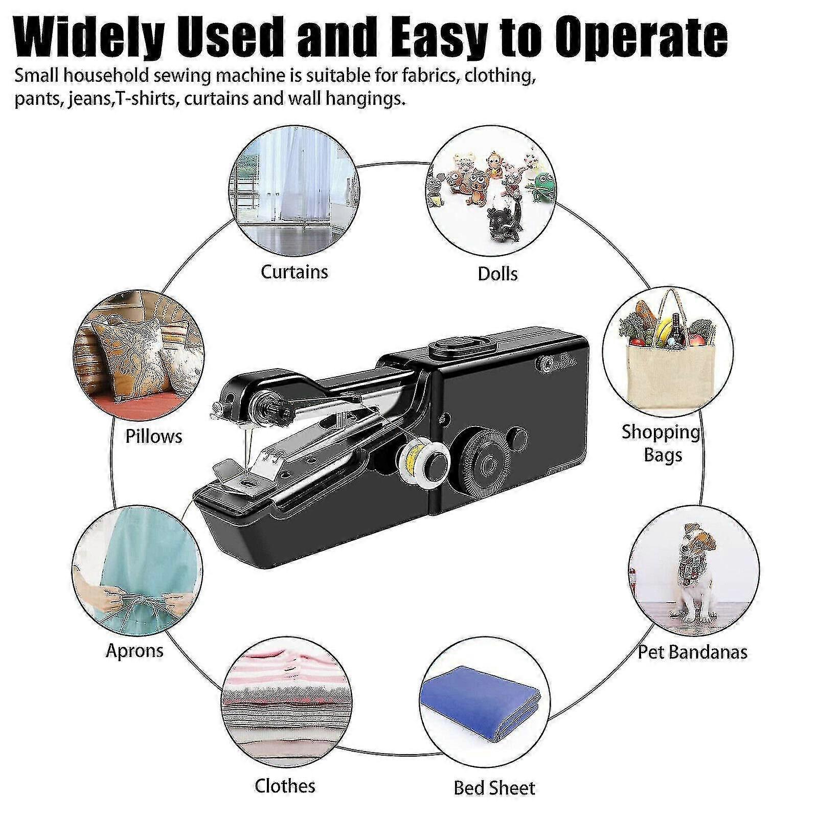 Mini Portable Handheld Sewing Machine Usb Electric Tailor Quick Stitch ...