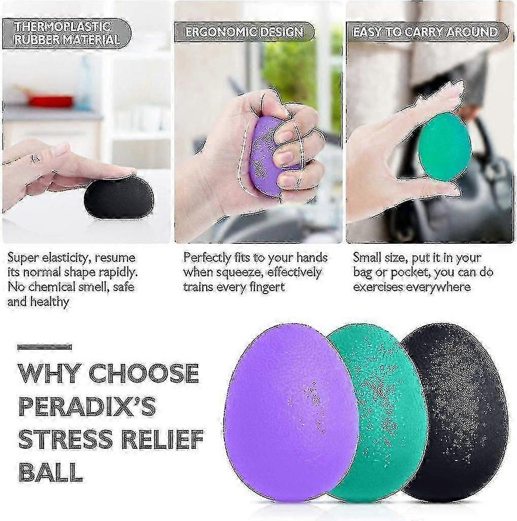 Hand Therapy Balls 3 Pack Finger Gewaltenk Osteoarthritis Training Hand ...