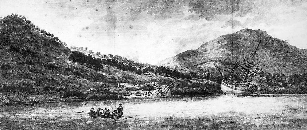 Cook'S First Voyage, 1770. /Nrefitting The H.M.S. 'Endeavour' At The ...